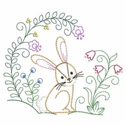 Rabbit Outline Embroidery Design | EmbroideryDesigns.com
