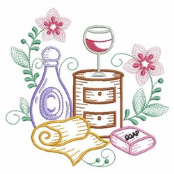 Spa Bath Embroidery Design | EmbroideryDesigns.com