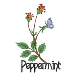 Kitchen Herbs Peppermint Embroidery Design | EmbroideryDesigns.com