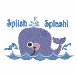 Splish Splash Whale Embroidery Design | EmbroideryDesigns.com