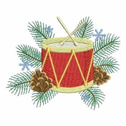 Festive Christmas Drum Embroidery Design | EmbroideryDesigns.com