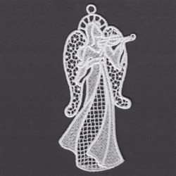FSL Violin Angel Ornament Embroidery Design | EmbroideryDesigns.com