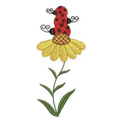 Daisy Ladybugs Embroidery Design | EmbroideryDesigns.com