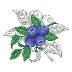 Realistic Blueberries Embroidery Design | EmbroideryDesigns.com