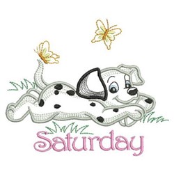 Days Of The Week Dalmatian Embroidery Design | EmbroideryDesigns.com