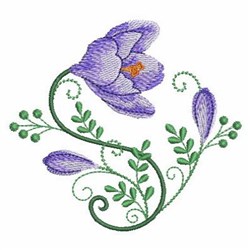 Crocus Fantasy Block Embroidery Design | EmbroideryDesigns.com