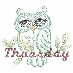 Thursday Owl Embroidery Design | EmbroideryDesigns.com