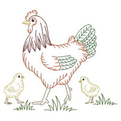Colorwork Hen Embroidery Design | EmbroideryDesigns.com