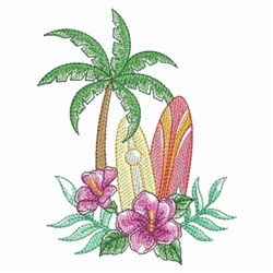 Tropical Surfboards Embroidery Design | EmbroideryDesigns.com