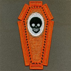 3D FSL Skull Coffin Embroidery Design | EmbroideryDesigns.com