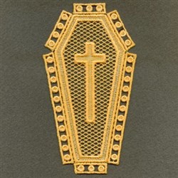 3D FSL Cross Coffin Embroidery Design | EmbroideryDesigns.com