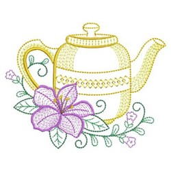 Vintage Tea Time Embroidery Design | EmbroideryDesigns.com