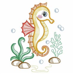 Tropical Seahorse Embroidery Design | EmbroideryDesigns.com