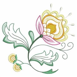 Vintage Jacobean Flower Embroidery Design | EmbroideryDesigns.com