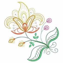 Decorative Vintage Jacobean Flower Embroidery Design ...