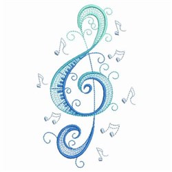 G Clef Stipple Embroidery Design | EmbroideryDesigns.com