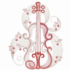 Cello Stipple Embroidery Design | EmbroideryDesigns.com