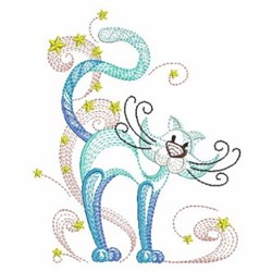 Crazy Stipple Cats Embroidery Design | EmbroideryDesigns.com
