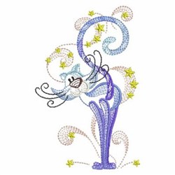 Navy Stipple Cat Embroidery Design | EmbroideryDesigns.com
