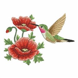 Watercolor Hummingbird And Flowers 3 Embroidery Design ...