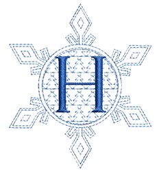 Christmas Snowflake Letter H Embroidery Design | EmbroideryDesigns.com