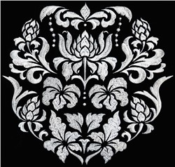 White Damask Embroidery Design | EmbroideryDesigns.com