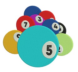 Billiard Balls Embroidery Design | EmbroideryDesigns.com
