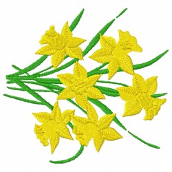 Daffodils Embroidery Design | EmbroideryDesigns.com
