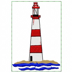 Lighthouse Striped Embroidery Design | EmbroideryDesigns.com