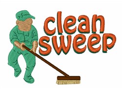 Clean Sweep Embroidery Design | EmbroideryDesigns.com