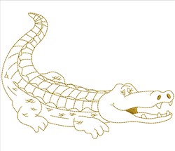 Gator Mascot Outline Embroidery Design | EmbroideryDesigns.com