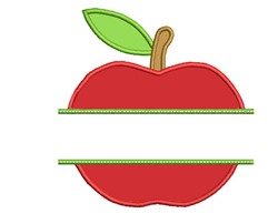 Applique Apple Name Drop Embroidery Design | EmbroideryDesigns.com