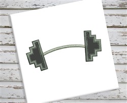 Applique Barbell Embroidery Design | EmbroideryDesigns.com