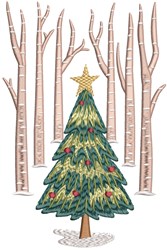 Tree in a forest Embroidery Design | EmbroideryDesigns.com