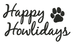 Happy Howlidays Embroidery Design | EmbroideryDesigns.com