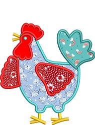 Chicken Applique Embroidery Design | EmbroideryDesigns.com
