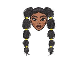Pigtail Girl Embroidery Design | EmbroideryDesigns.com
