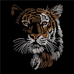 Tiger Gaze Embroidery Design | EmbroideryDesigns.com