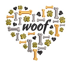 Woof Heart Embroidery Design | EmbroideryDesigns.com