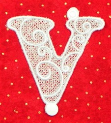 FSL Valentine Letter V Embroidery Design | EmbroideryDesigns.com