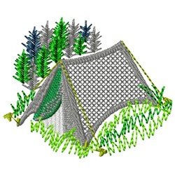 Camping Tent Embroidery Design | EmbroideryDesigns.com