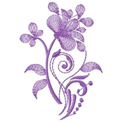 Purple Flowers Embroidery Design | EmbroideryDesigns.com
