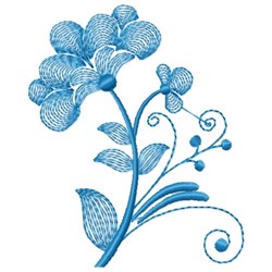 Blue Flowers Embroidery Design | EmbroideryDesigns.com