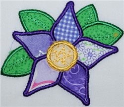 Applique Blue Flower Embroidery Design | EmbroideryDesigns.com