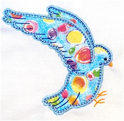 Applique Polka Dot Bird Embroidery Design | EmbroideryDesigns.com
