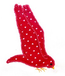 Applique Red Bird Embroidery Design | EmbroideryDesigns.com