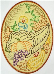 Cornucopia Embroidery Design | EmbroideryDesigns.com