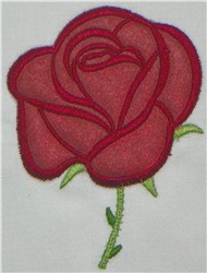 Applique Red Rose Embroidery Design | EmbroideryDesigns.com