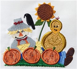 Fall Scene Embroidery Design | EmbroideryDesigns.com