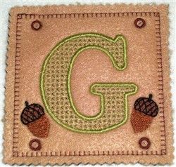 Thanksgiving Letter G Embroidery Design | EmbroideryDesigns.com